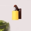 Devansh Solid Wood Electric Wall Light in Brown Colour with Yellow ...