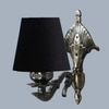 Devansh Metal Electric Wall Light in Antique Gold Colour with Black ...