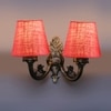 Devansh Metal Electric Wall Light in Antique Gold Colour with Pink ...