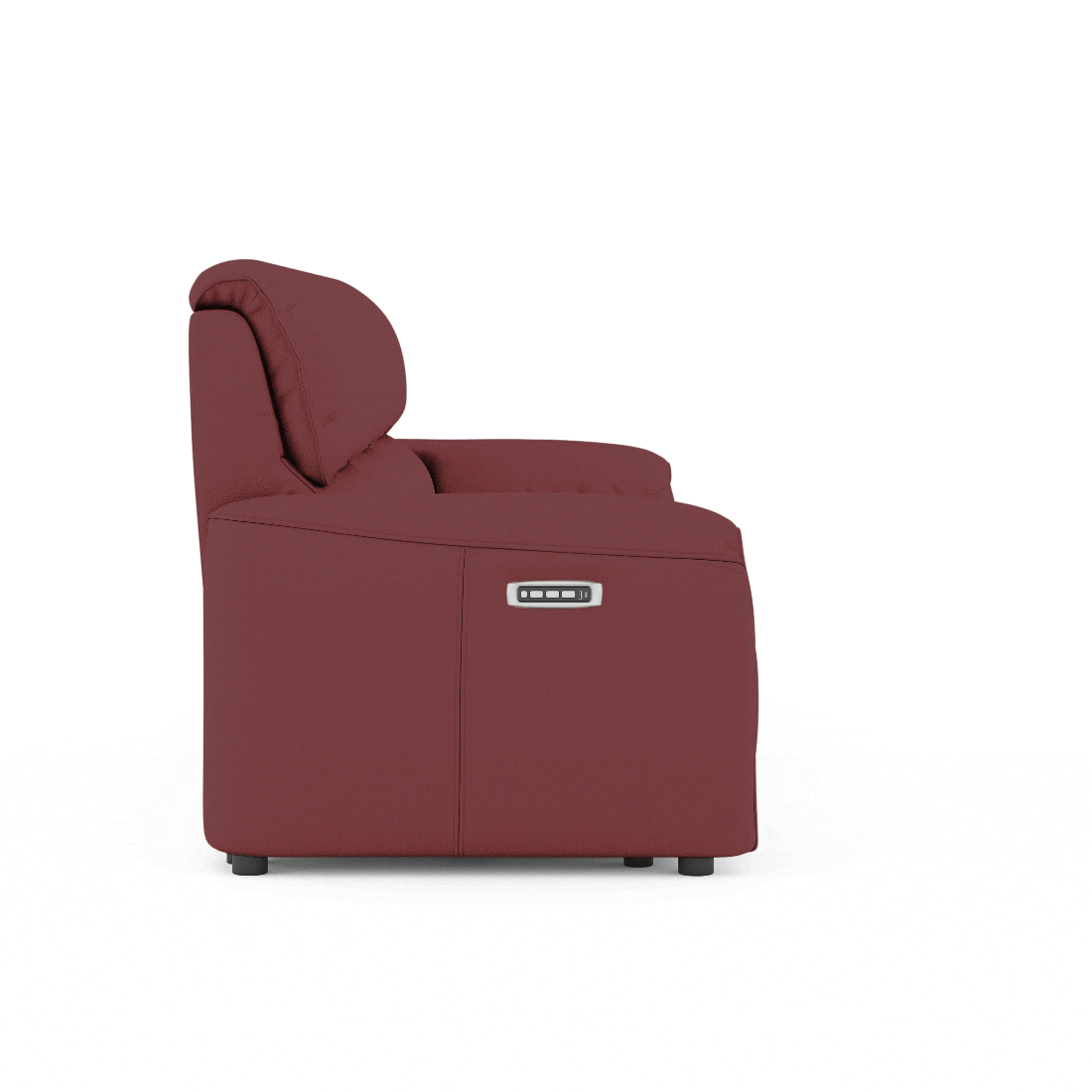 Leeroy Leather Three Seater Motorized Recliner in Red Dahlia