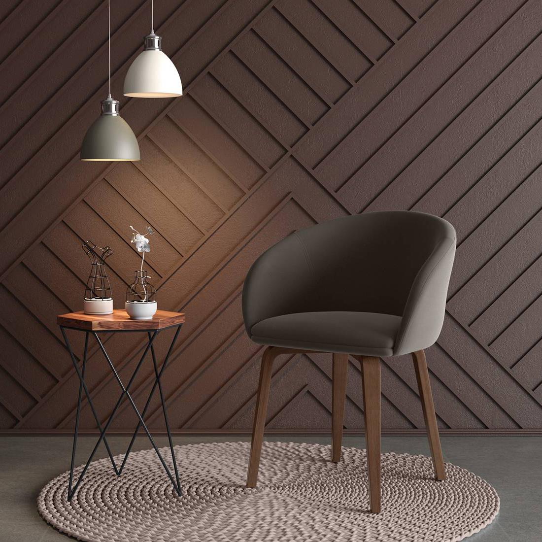 Meryl Lounge Chair in Dark Grey Fabric