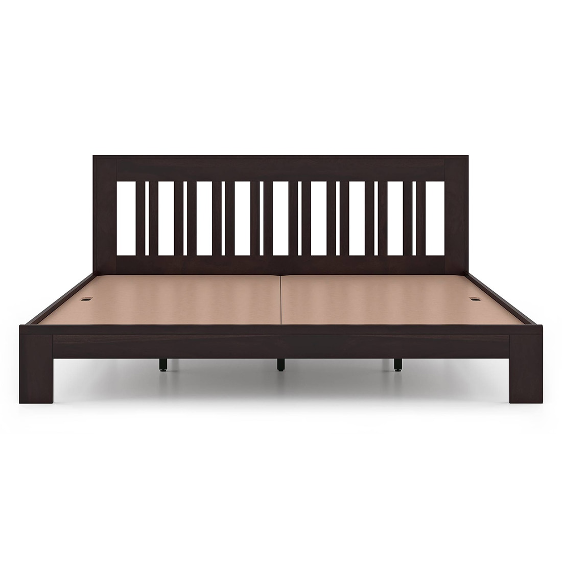 Beirut Solid Wood Queen Size Bed in Mahogany Finish
