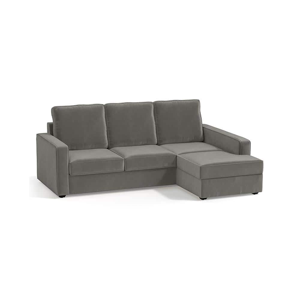 Apollo Sofa (Colour : Ash Grey Velvet, Cushion : Hard, Back Type : High Back, Seating Capacity ...