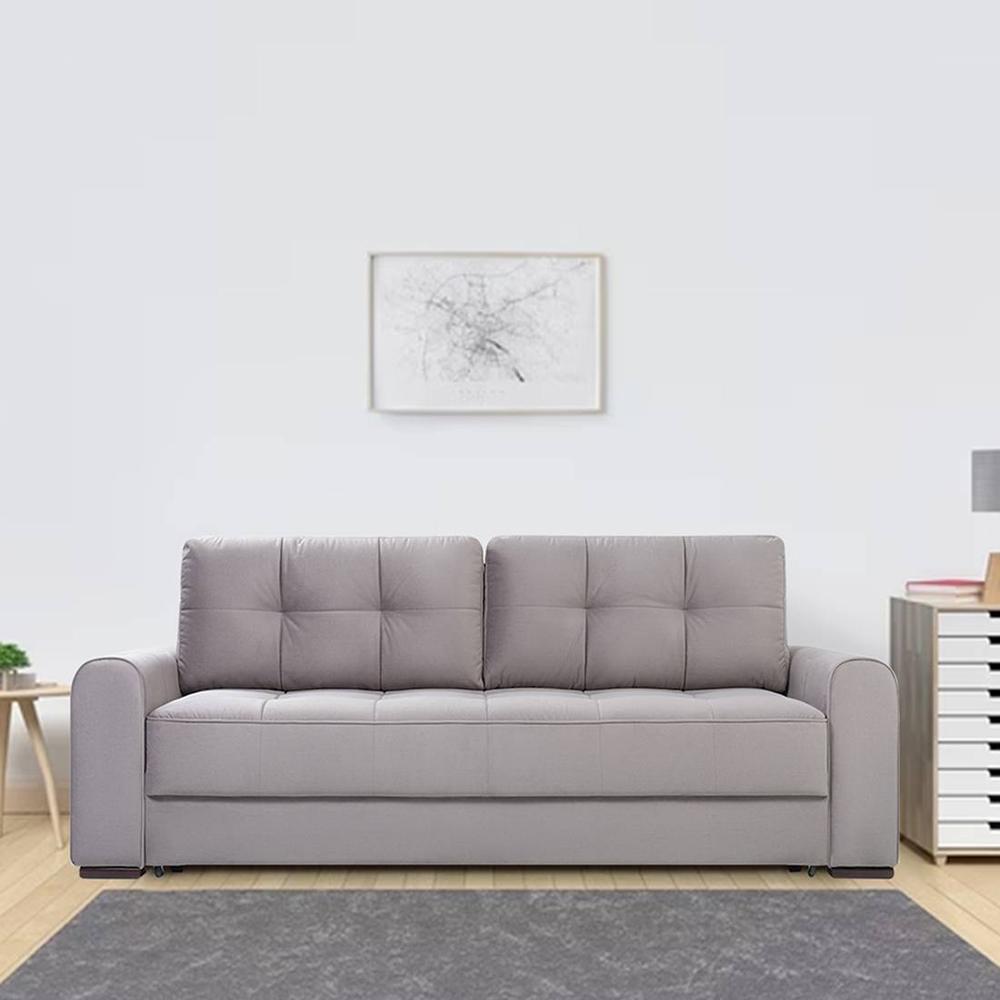 Calliro 3 Pull Out Sofa Cum Bed ith storage In Grey Colour