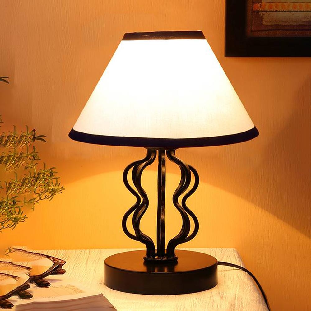 Selena Multi cotton Shade Iron Table Lamp
