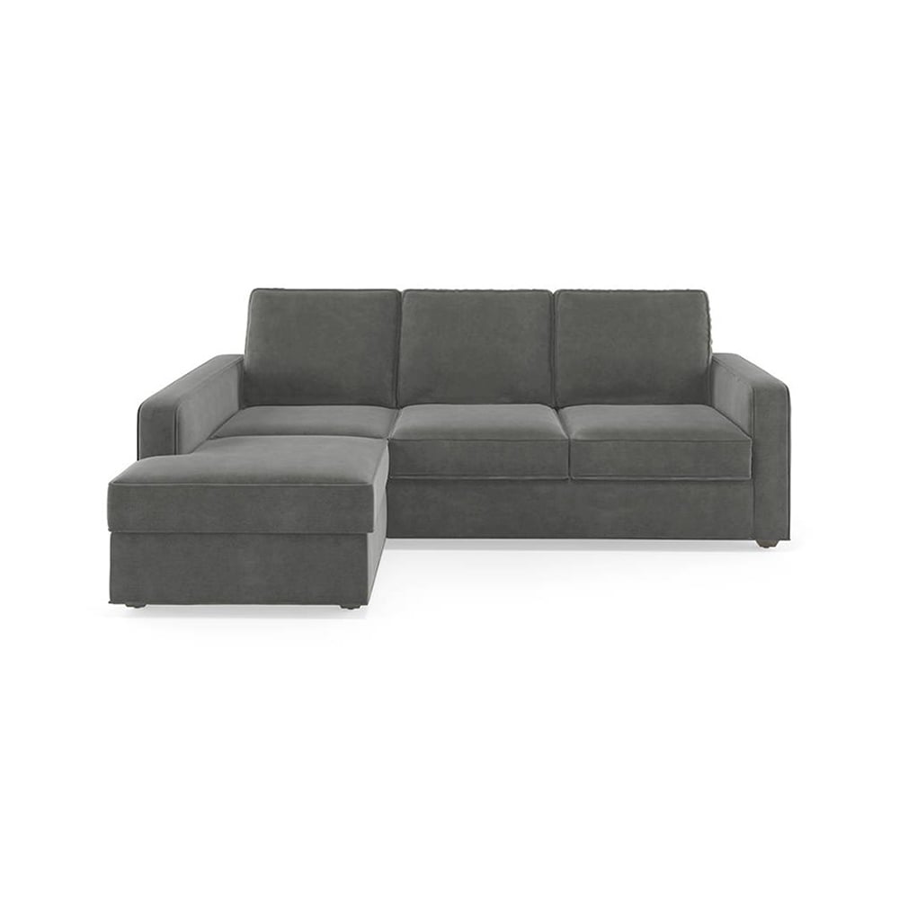 Apollo Fabric Sectional Sofa (Colour : Ash Grey Velvet, Cushion : Soft ...