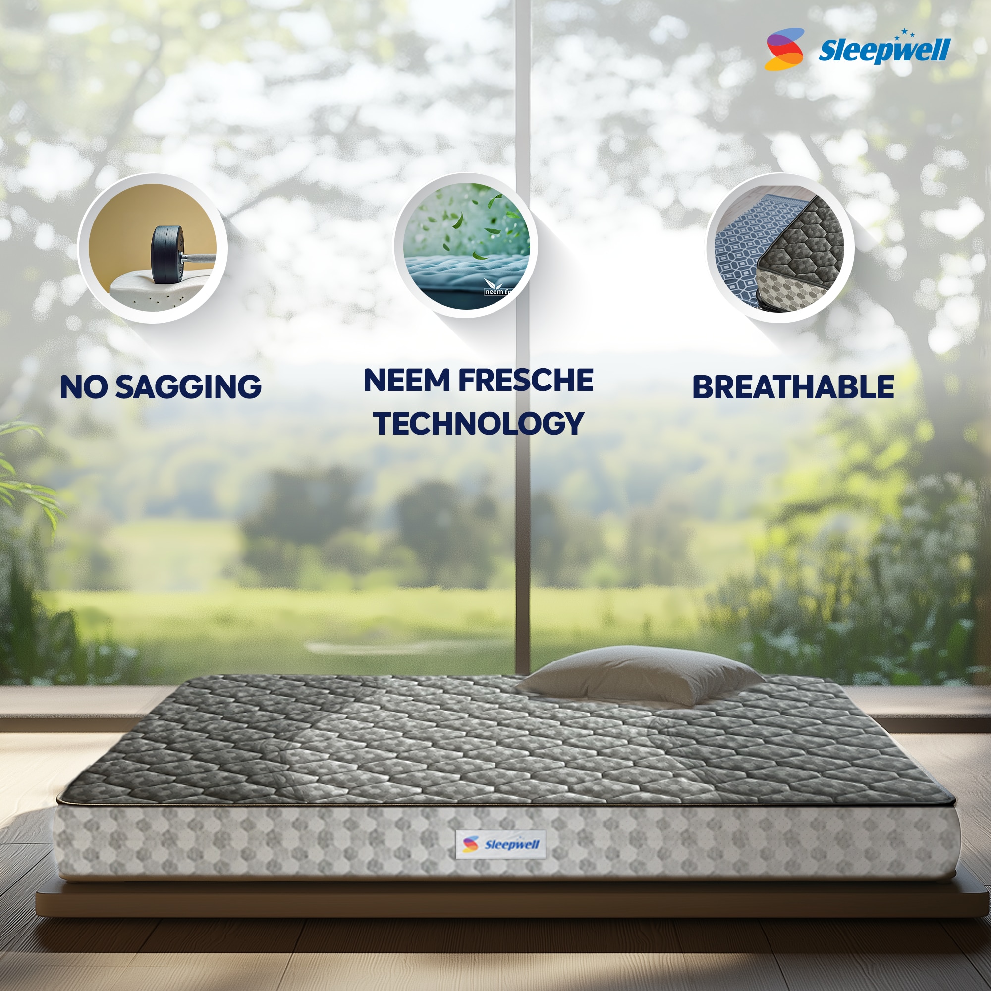 Sleepwell Ortho Pro Natural Latex, Back & Spine Support 6 inch Single ...