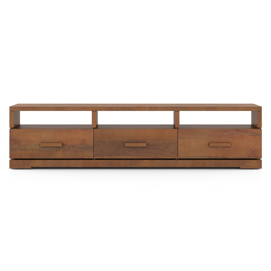 Carmond Solid Wood TV Unit Amber Walnut Finish