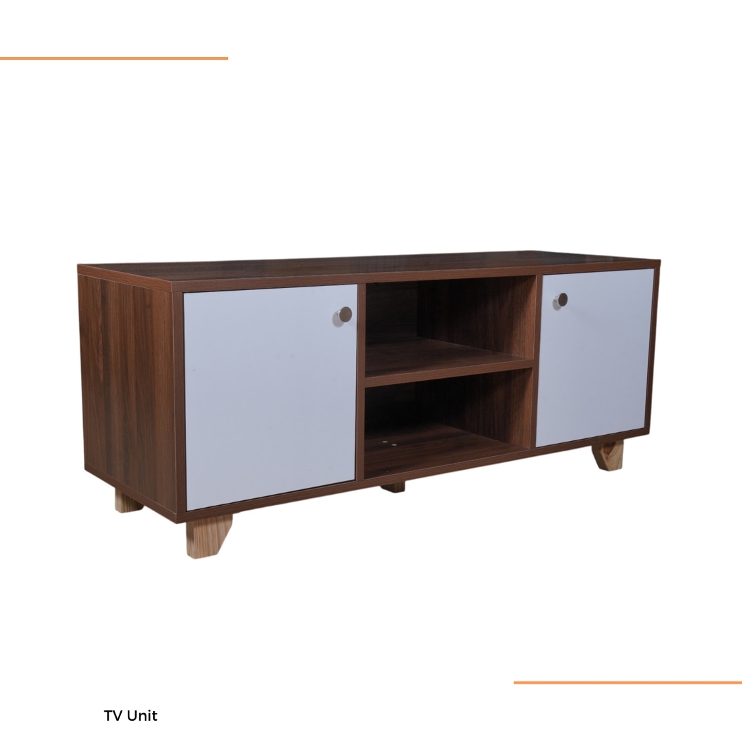 Enigneed Wood 55 Inch TV Unit in Columbian Walnut Finish