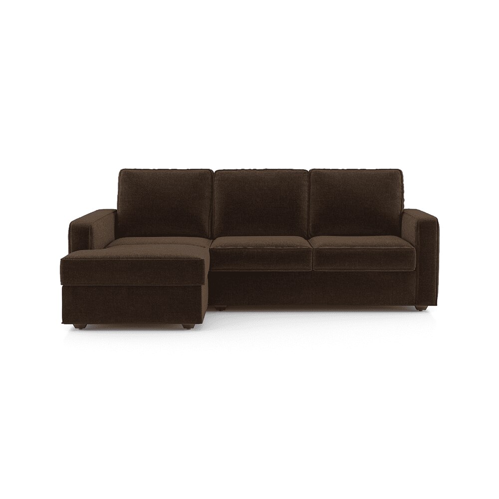Apollo Fabric Sectional Sofa (Colour : Dark Earth, Cushion : Hard, Back ...