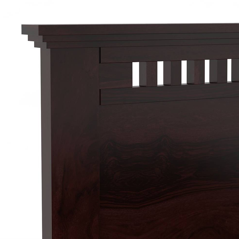 Fidora Solid Wood King Size Non in Mahogany Finish