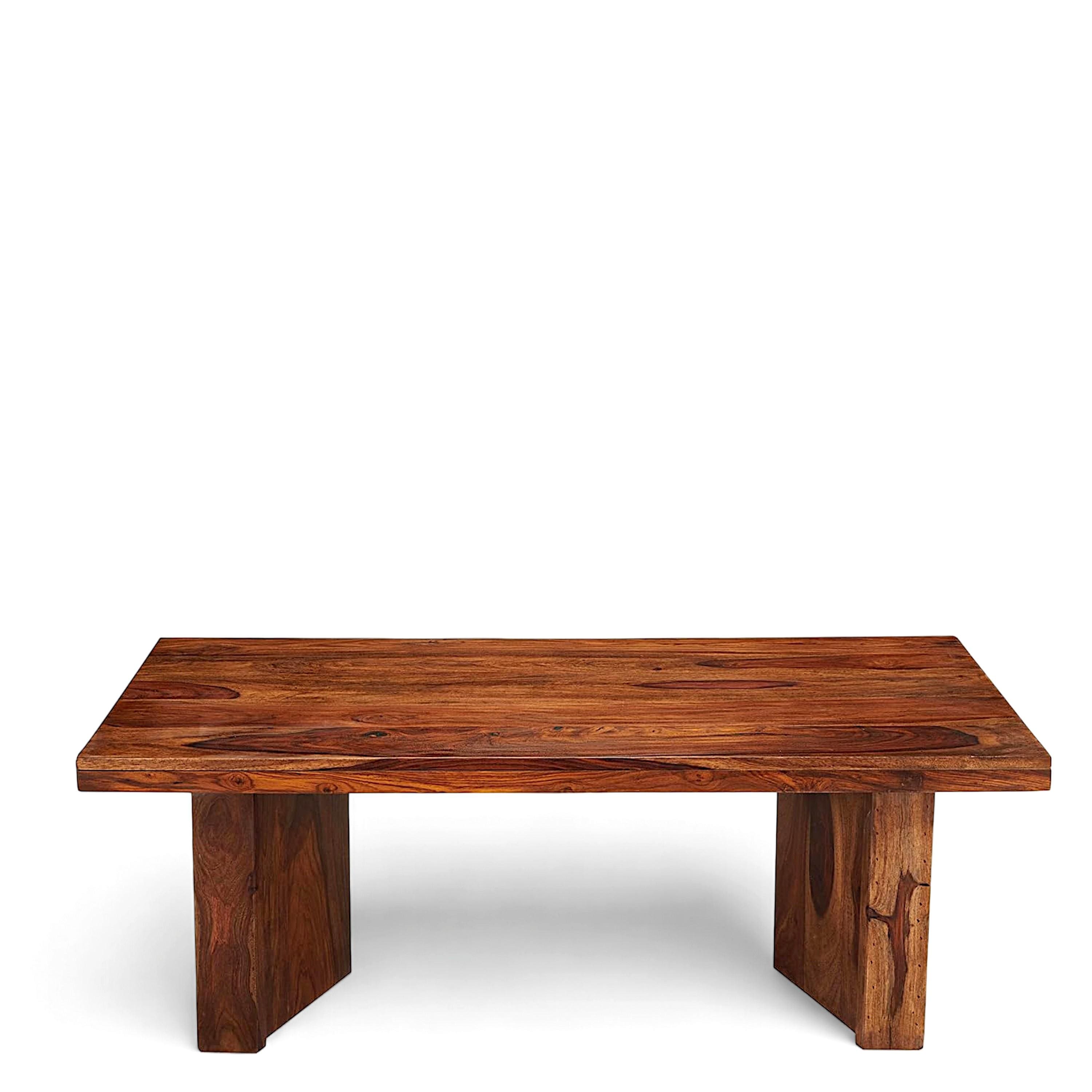 Kassel Sheesham Wood Contemporary Rectangle Coffee Table In Natural ...