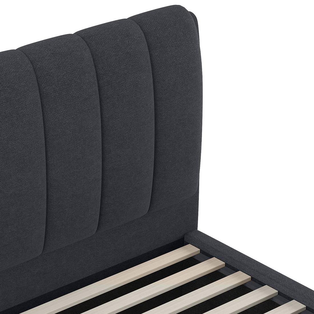 Faroe Engineered Wood King Size Drawer Storage Upholstered Bed in Grey ...