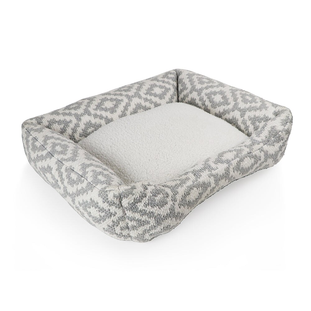 Aztec Lounger Polyester Pets Bed in Grey Colour