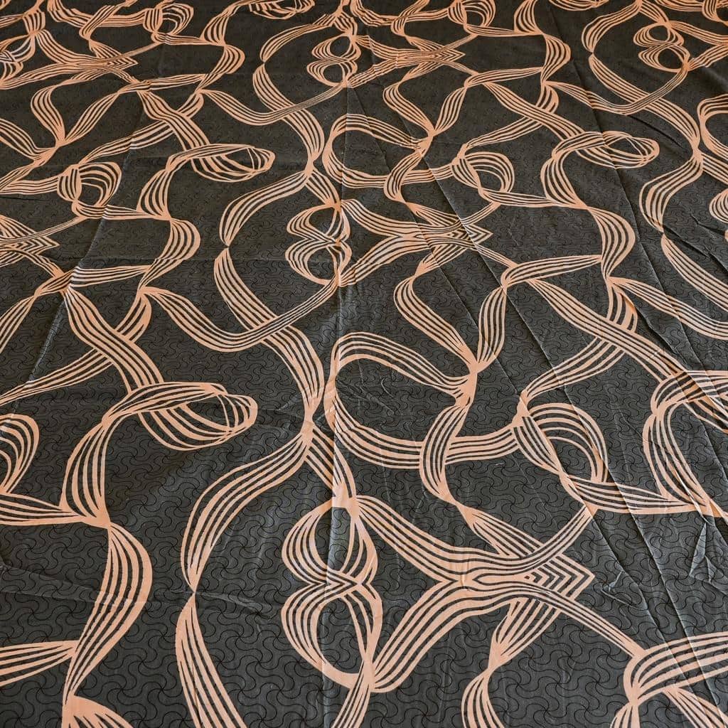 Dark Grey Abstract 210 TC Mix Cotton Flat Single Bed Size Bedsheet With ...