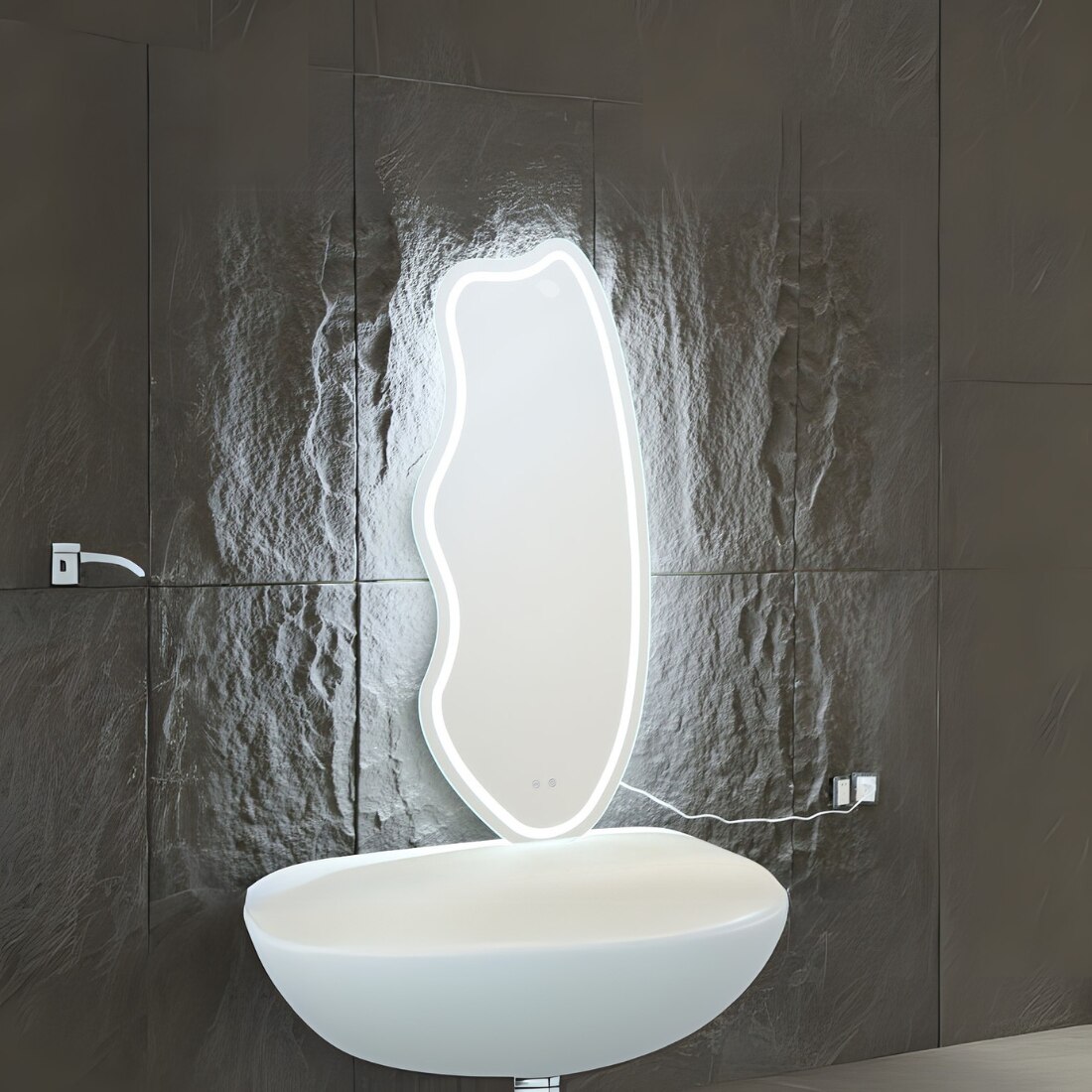 LED Abstract Shape Mirror Light - Modern Illuminated Mirror